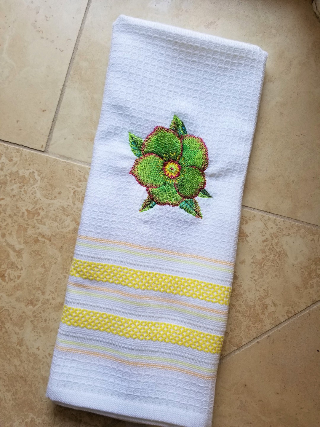 100% Cotton Embroidered Kitchen Towel - Etsy