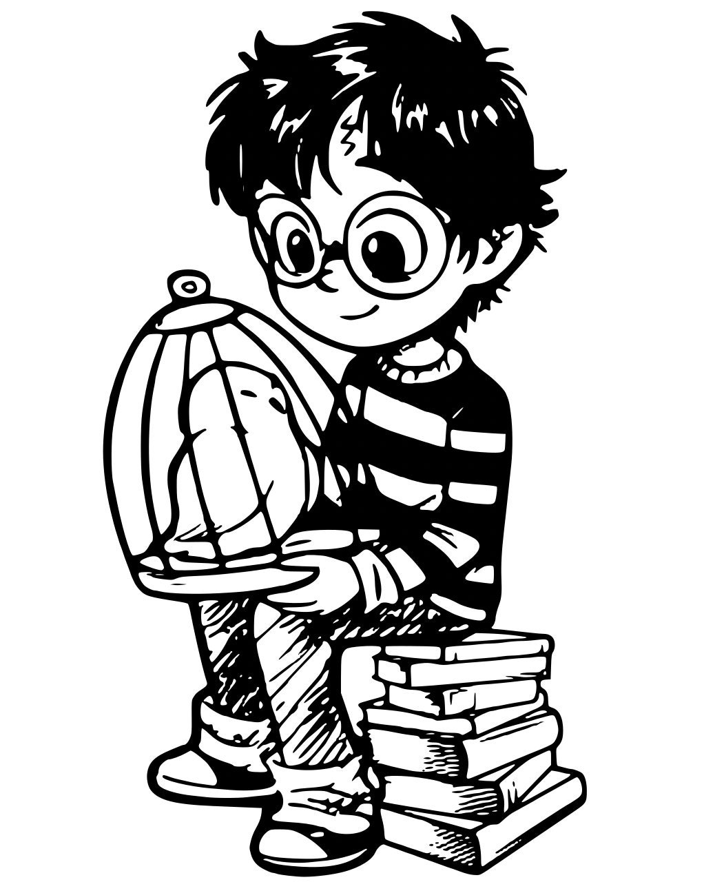 Wizard Harry on Books SVG Digital SVG File ONLY Cricut Files Silhouette ...