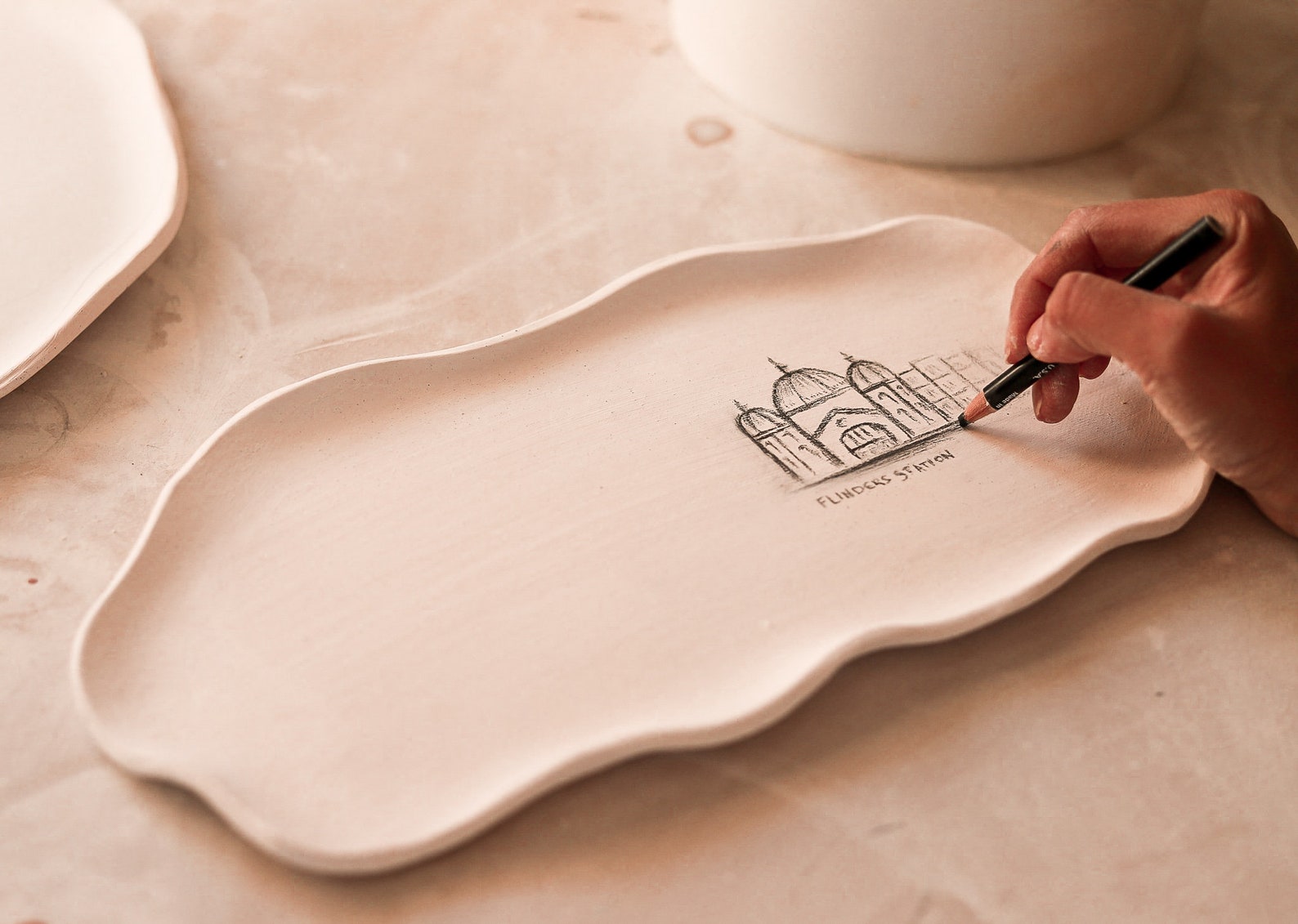 Illustrated Platter Sketch Any Landmark Architecture or - Etsy