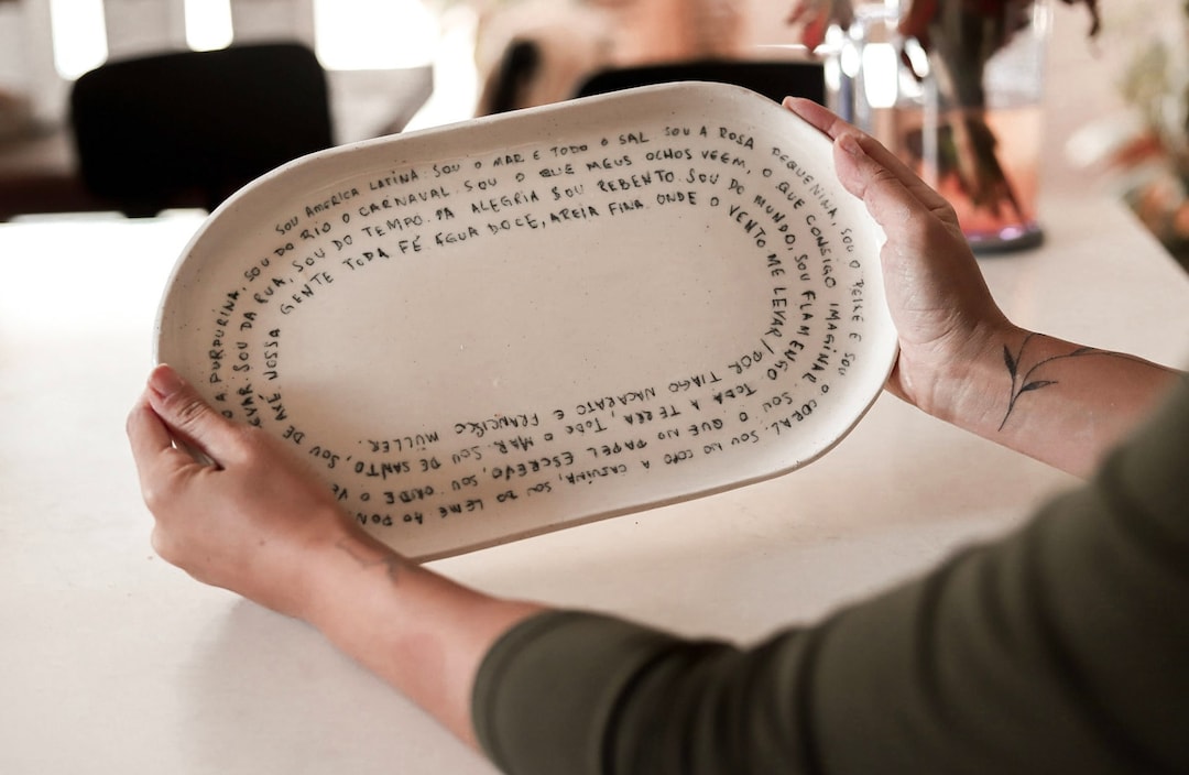Lyric or Recipe Platter | Music Inspiration Plate - Handmade Ceramic ...
