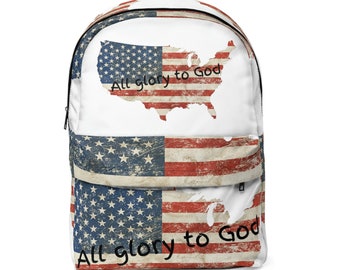 Trump Backpack USA Flag Backpack Patriotic God Backpack Christian Book ...