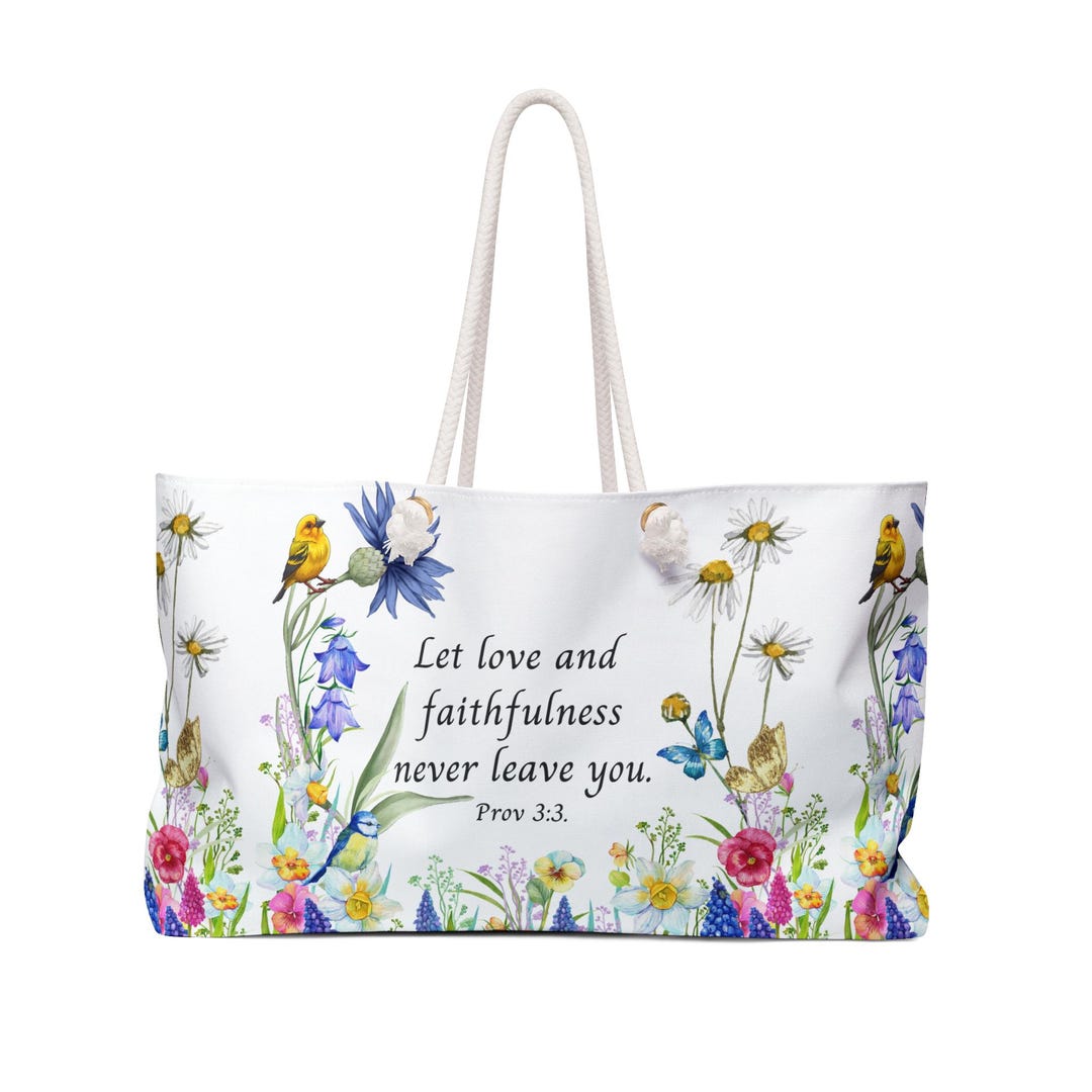 Christian Tote Bag Bible Verse Weekender Bag Christian Teacher Woman ...