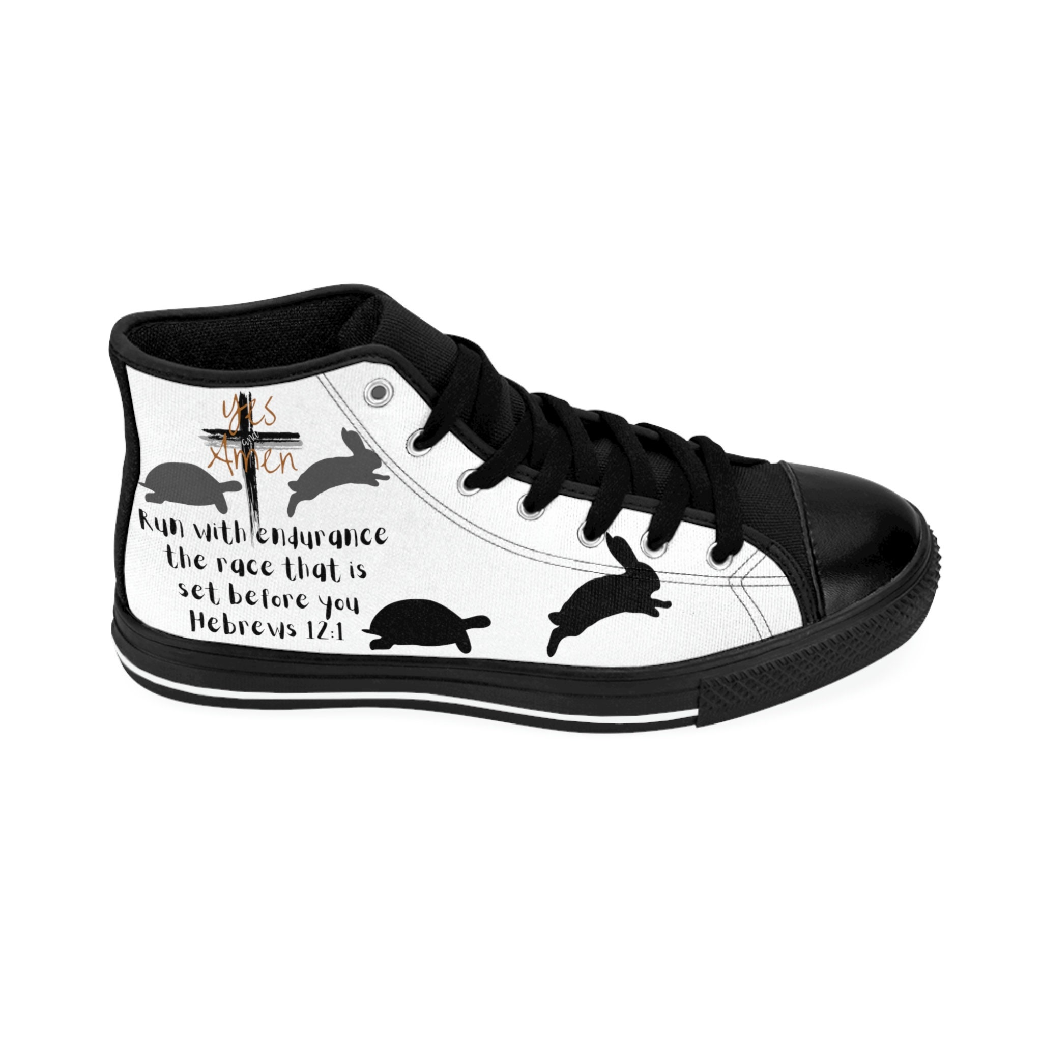 Christian Hi Tops Mens Sneakers Bible Verse Mens Shoes Faith Tennis ...