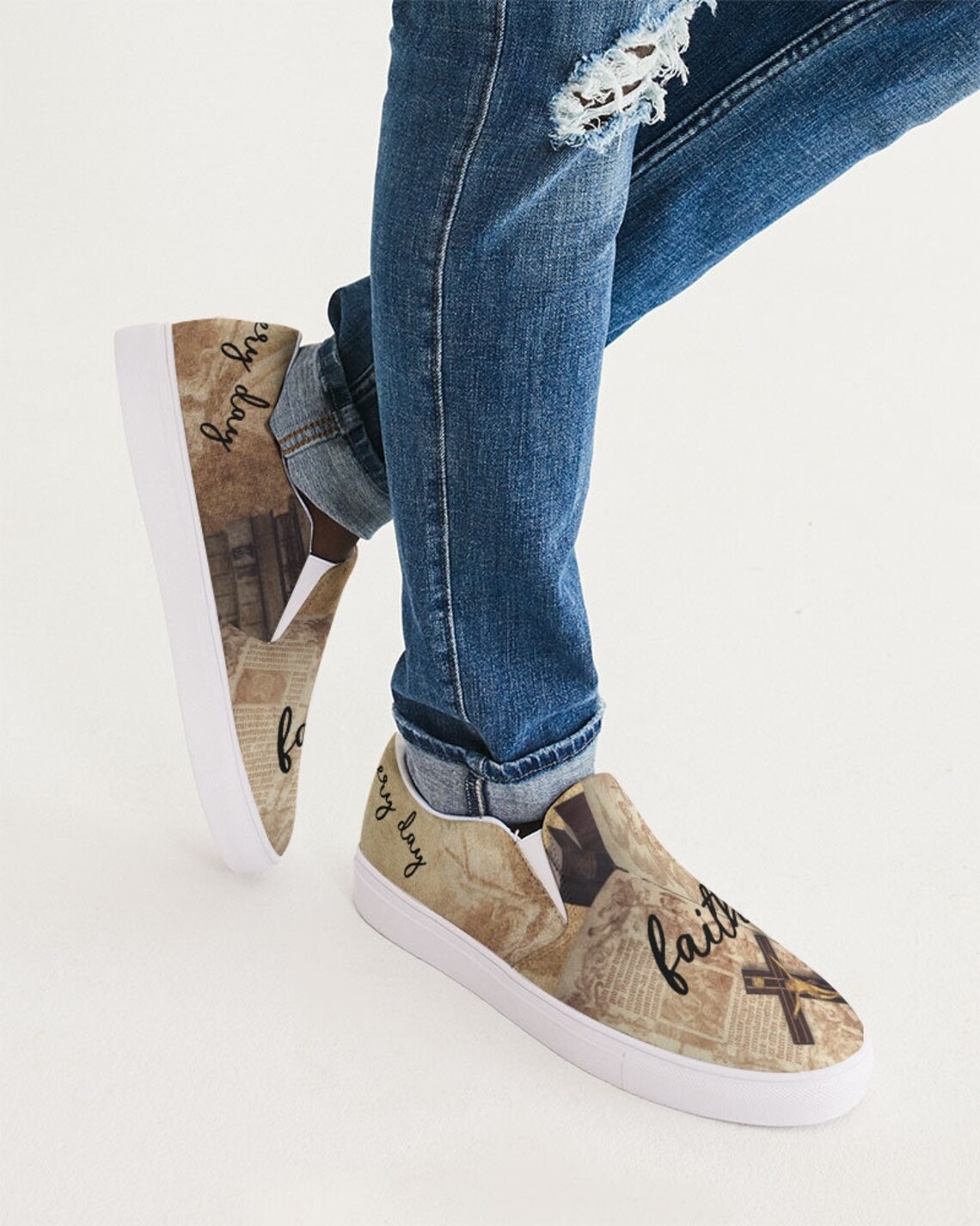 Faith Slip-on Canvas Shoes Mens Christian Sneakers Womens Slip Ons ...