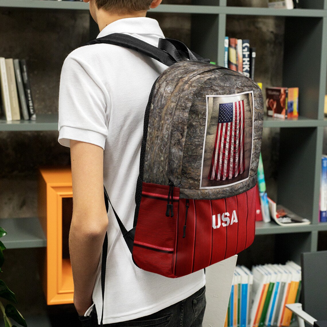 Patriotic Backpack USA American Flag Patriot Gift Idea for Him Her Teen ...