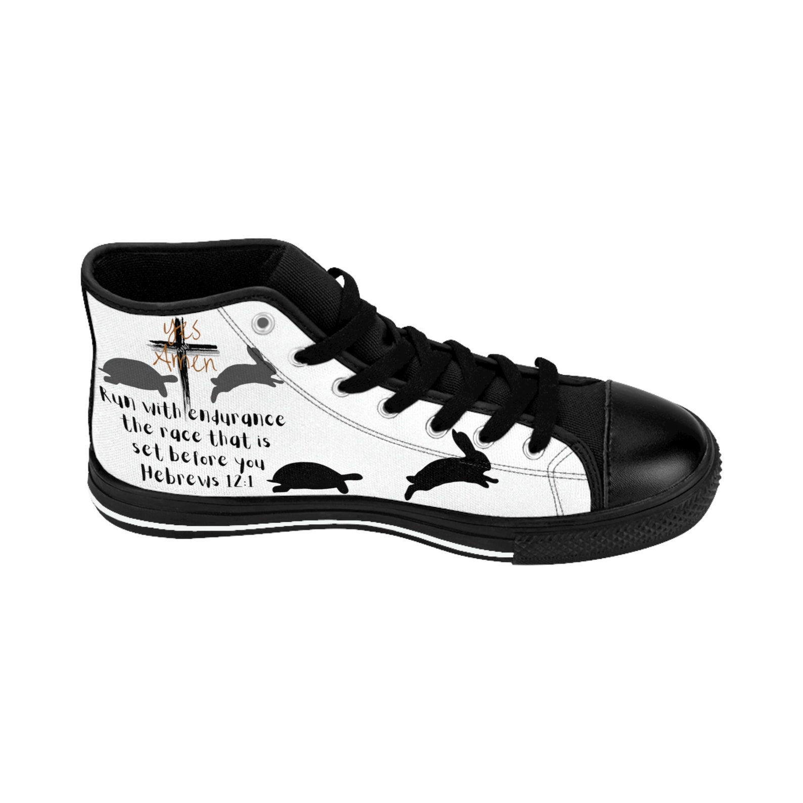 Christian Hi Tops Mens Sneakers Bible Verse Mens Shoes Faith Tennis ...