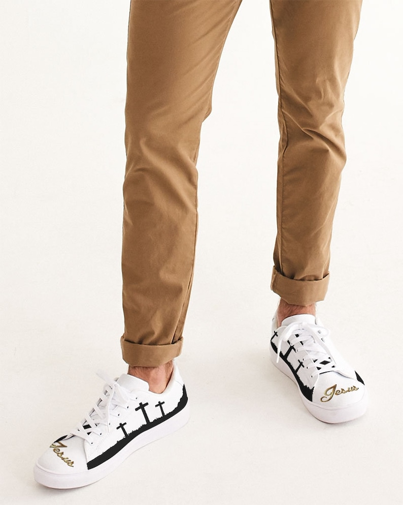 Jesus Sneakers Mens Christian Tennis Shoes Faith Sneakers Faux Leather ...