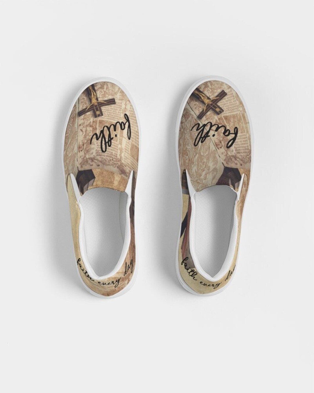 Faith Slip-on Canvas Shoes Mens Christian Sneakers Womens Slip Ons ...