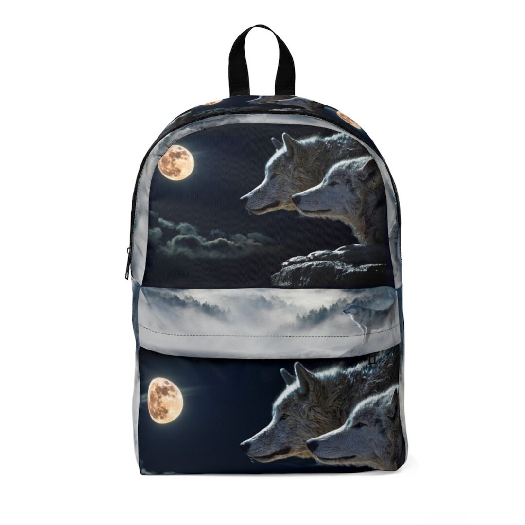 Wolf Backpack Moon Wolf Pack Men Women Teen Boy Gift Idea - Etsy