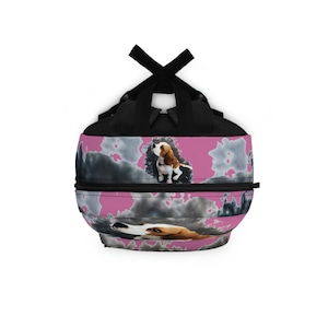 Backpack Beagle Dog Backpack Pink Beagle Book Bag Girl Dog Mom Backpack ...