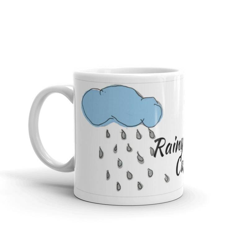 Rainy Day Cup 11oz Rain Mug Kids Cup Gift for Her Raindrop Mug Rain ...