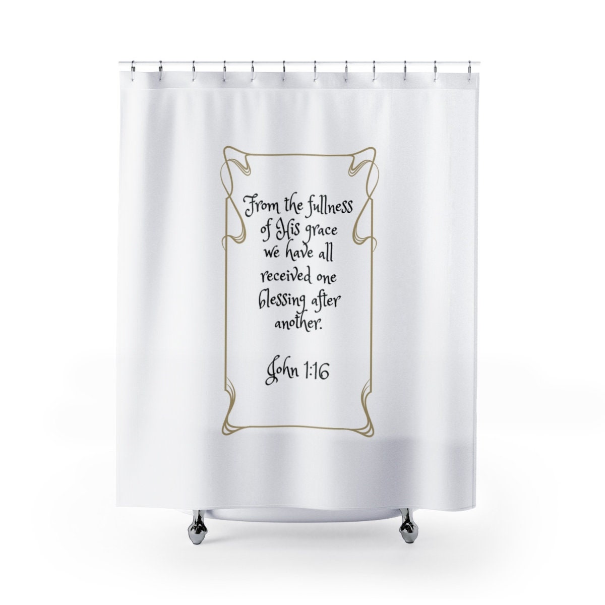 Scripture Shower Curtains Inspirational Bible Verse Shower Curtain ...