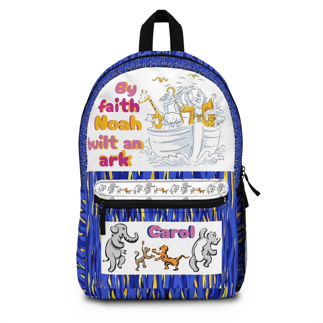 Personalized Bible Kids Backpack Christian Noahs Ark Backpack Name Kids ...