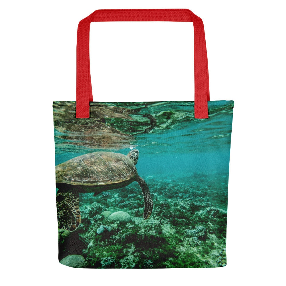 Sea Turtle Tote Bag Ocean Nature Book Bag Grocery Shopping Tote Turtle ...