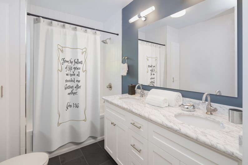 Scripture Shower Curtains Inspirational Bible Verse Shower Curtain ...