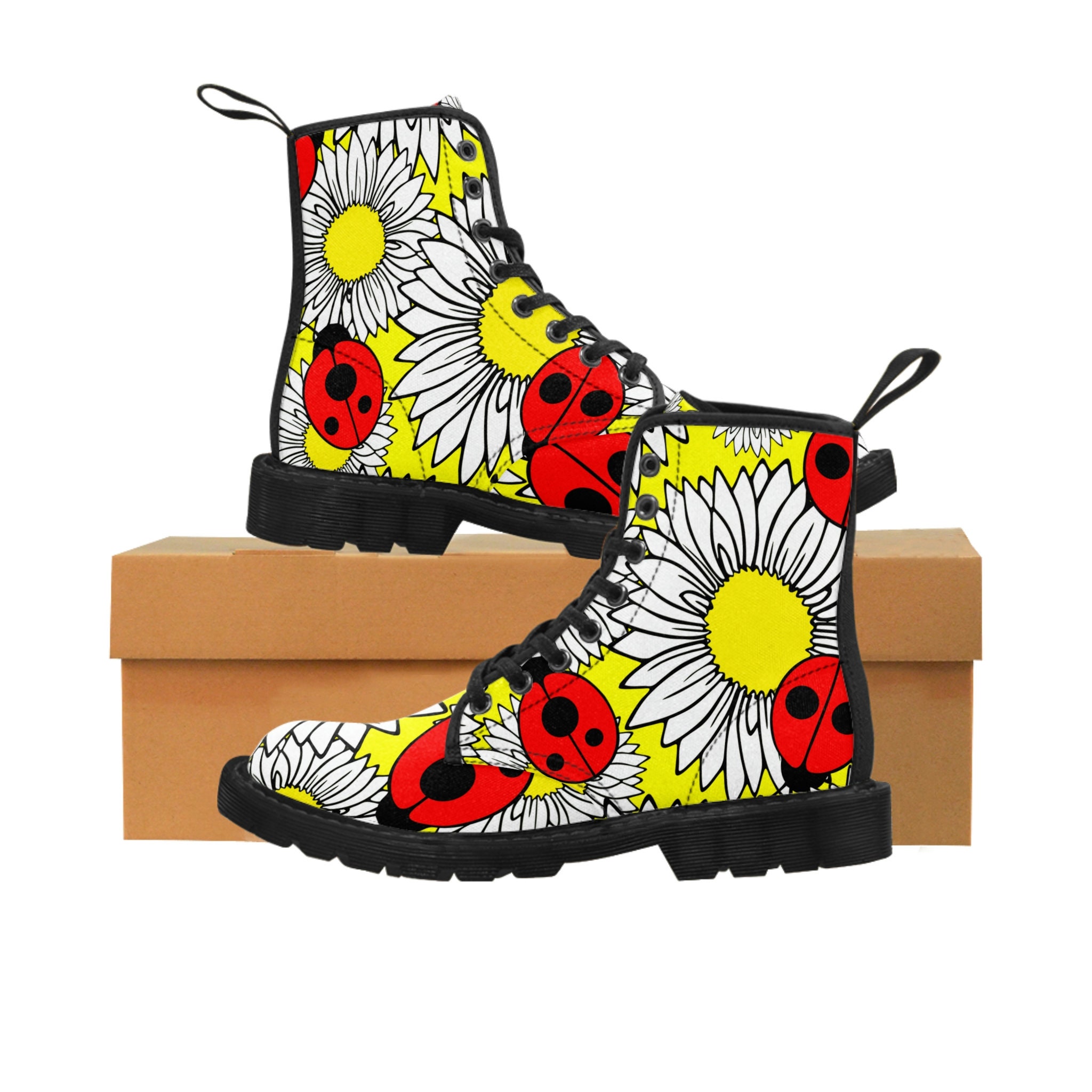 Daisy Boots Ladybug Womens Boots Retro Style 60s Style - Etsy