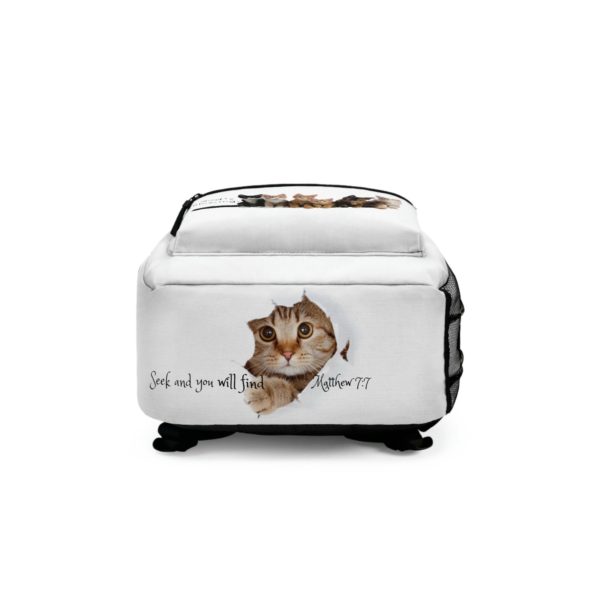 Cat Backpack Bible Verse Motivational Christian Backpack Travel Bag ...