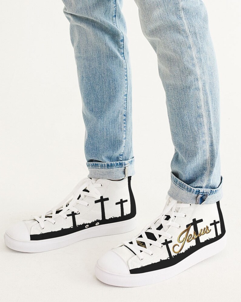 Jesus Sneakers Mens Christian Tennis Shoes Jesus Hi Top Sneakers Faith ...
