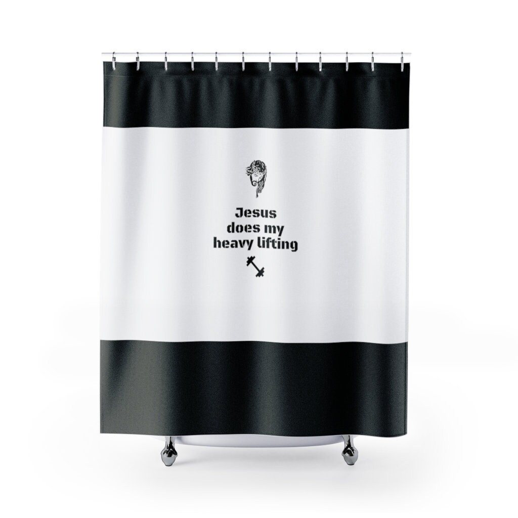 Christian Shower Curtain Christian Bath Decor Jesus Shower Curtain ...