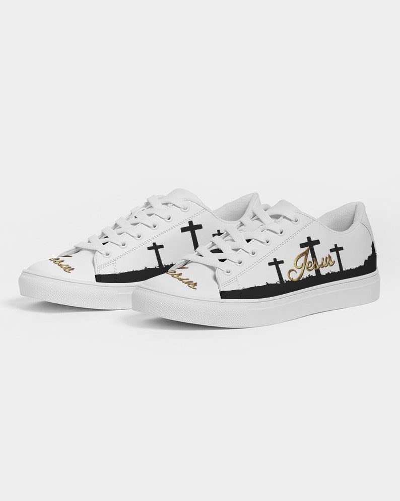 Jesus Sneakers Mens Christian Tennis Shoes Faith Sneakers Faux Leather ...