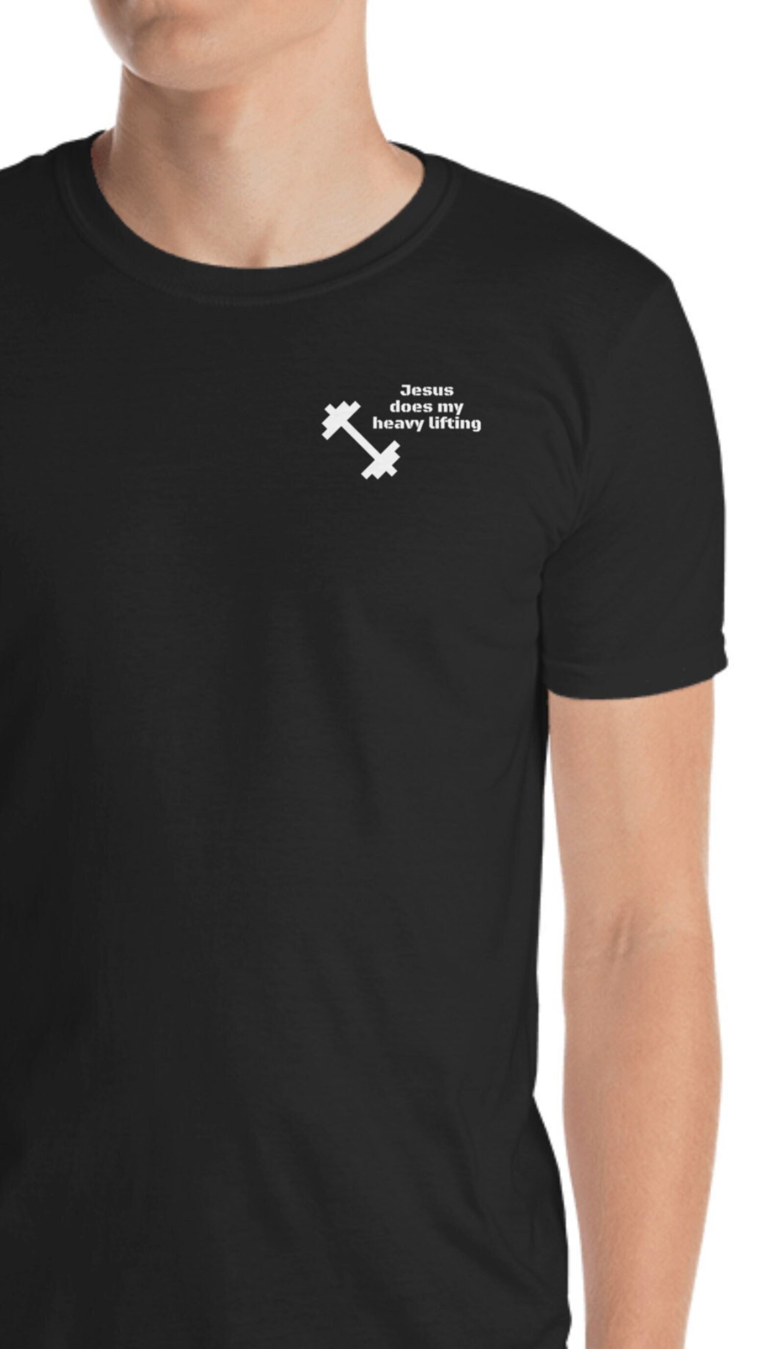 Jesus Heavy Lifting T Shirt Christian Mens T Shirt Faith Black Navy Men ...