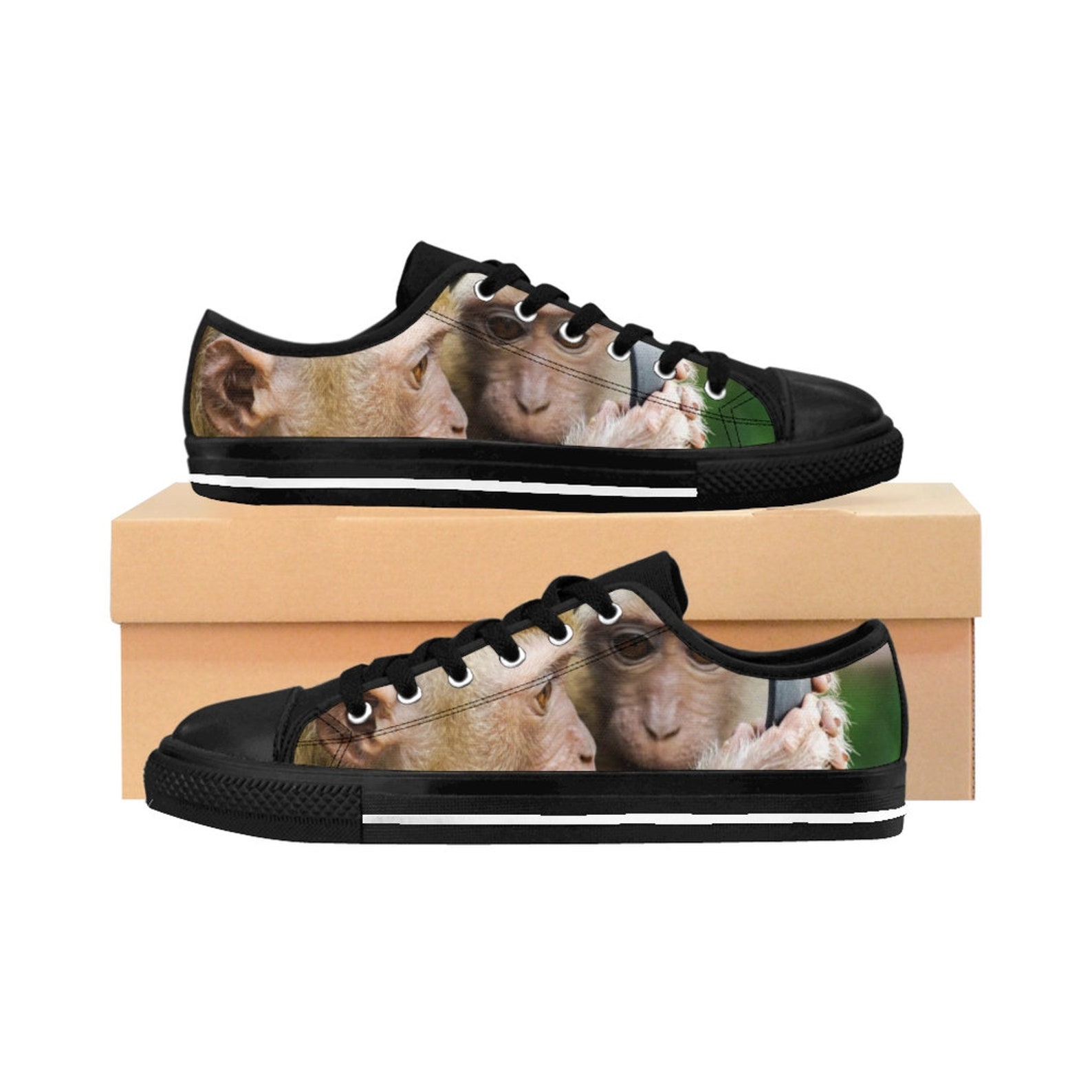 Monkey Sneakers Womens Sneakers Original Design Shoes Teen - Etsy