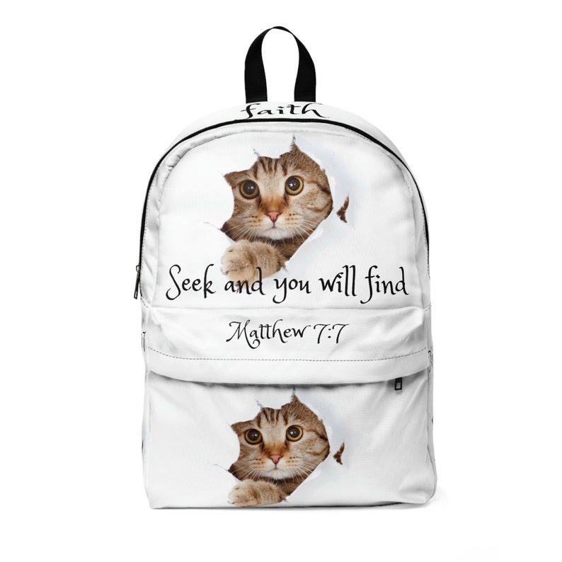 Cat Backpack Bible Verse Backpack Christian Book Bag Scripture Backpack ...
