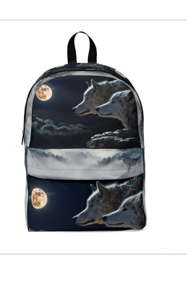 Wolf Backpack Moon Wolf Pack Men Women Teen Boy Gift Idea Wildlife Nature Animal Lover Gift for ...