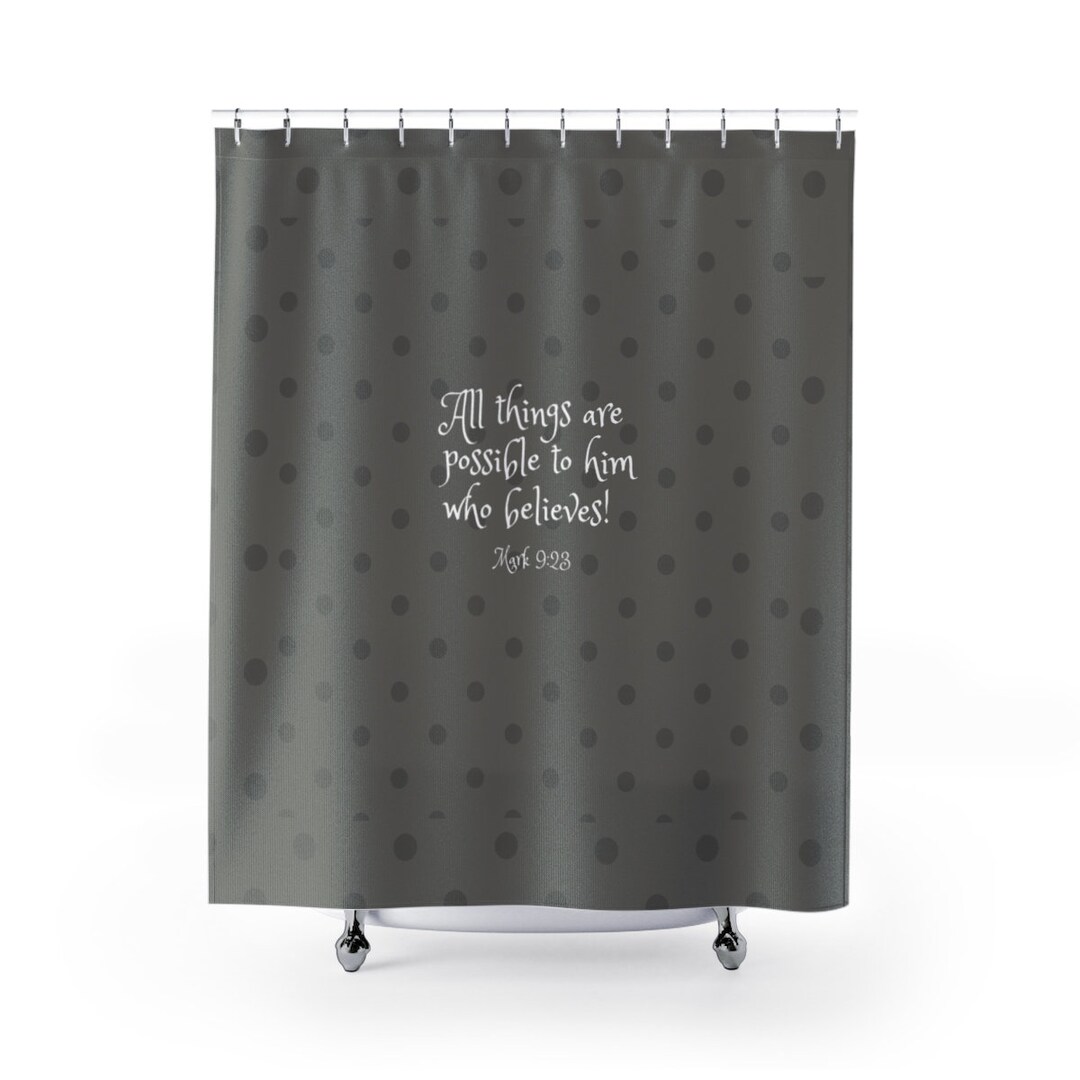 Bible Verse Shower Curtain Christian Shower Curtain Inspirational Bath ...