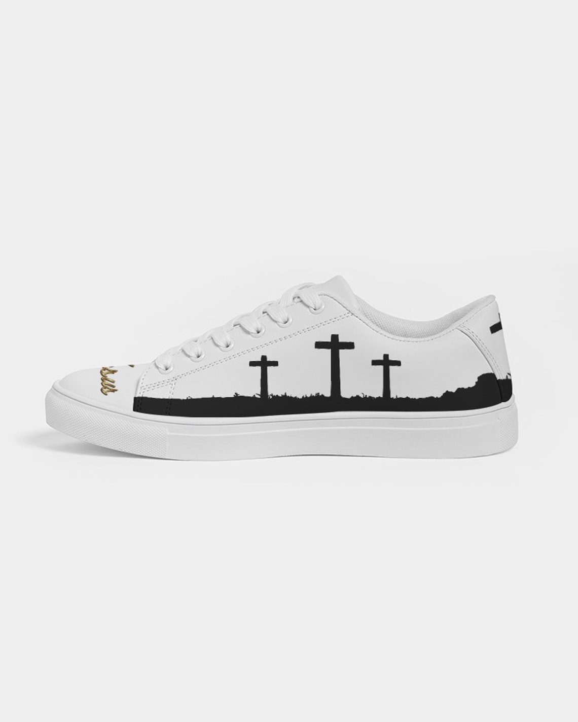 Jesus Sneakers Mens Christian Tennis Shoes Faith Sneakers Faux Leather ...