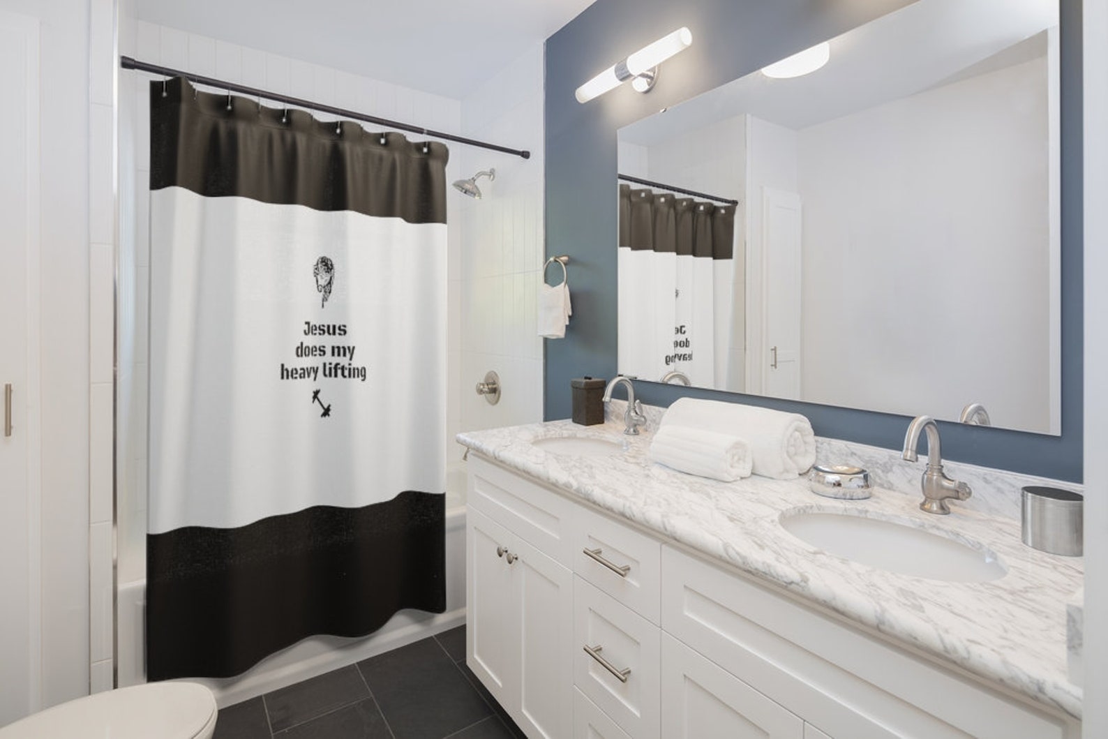 Christian Shower Curtain Christian Bath Decor Jesus Shower Curtain ...
