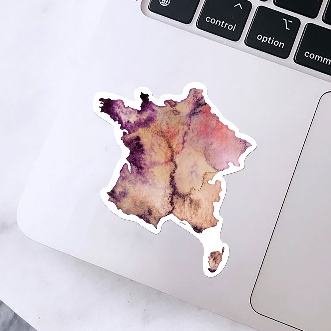 Watercolour Map of France Vinyl Sticker | Phone Sticker Accessories ...