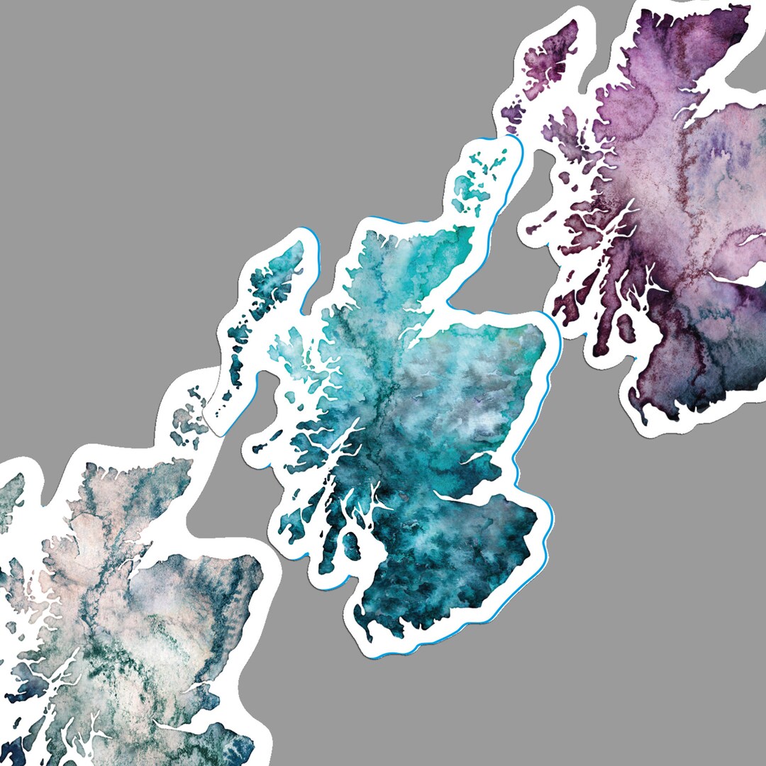 Scotland Watercolour Map Sticker | Scottish Souvenir Decal - Etsy