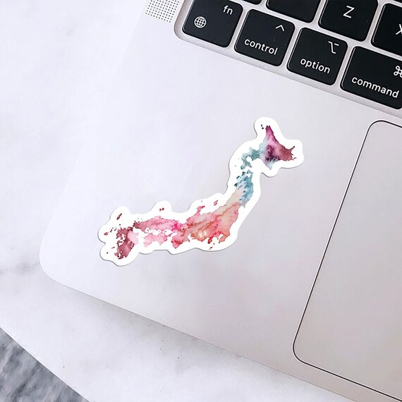 Watercolour Map of Japan Vinyl Sticker Phone Sticker - Etsy