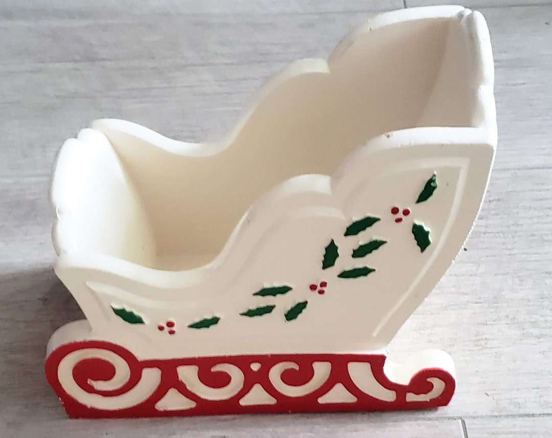 Vintage Wooden Tabletop Sleigh Mantlepiece Decorations Christmas Home ...