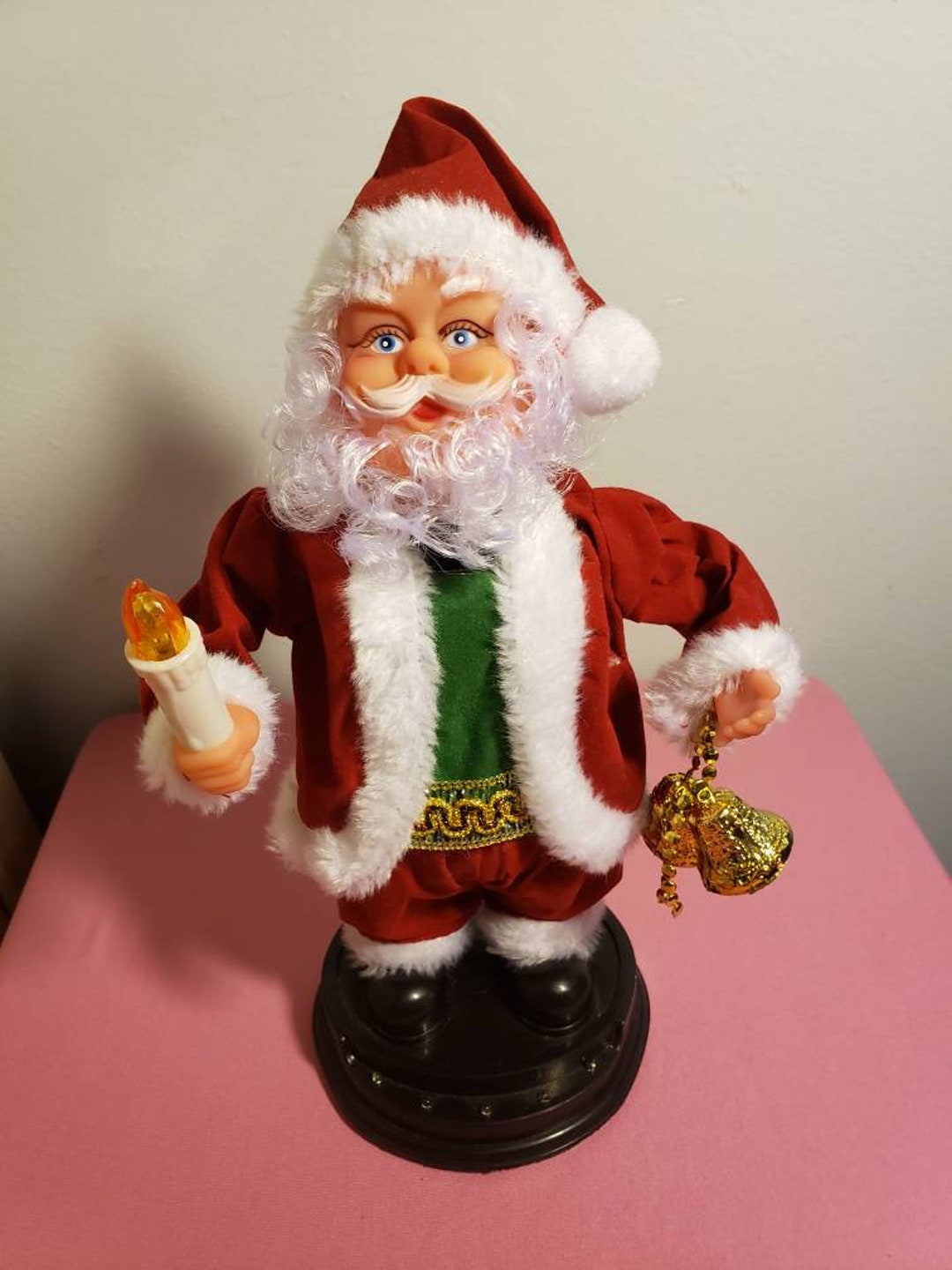 Animated Musical Santa Claus 11 Inch Tall Lights Up - Etsy