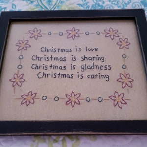 Christmas Poems Vintage Framed Needlework Christmas Wall - Etsy