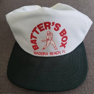 Vintage Baseball Hat From BATTERS BOX Madeira Beach Florida - Etsy