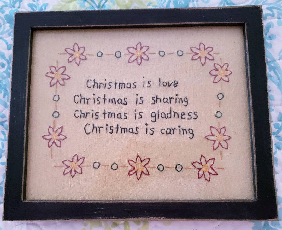 Christmas Poems Vintage Framed Needlework Christmas Wall - Etsy
