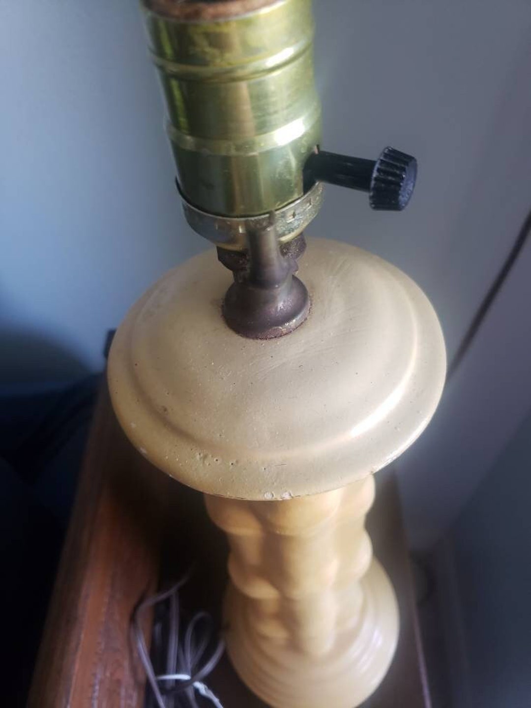 Vintage Ceramic Bamboo Table Lamp Light Yellow Home Decor - Etsy