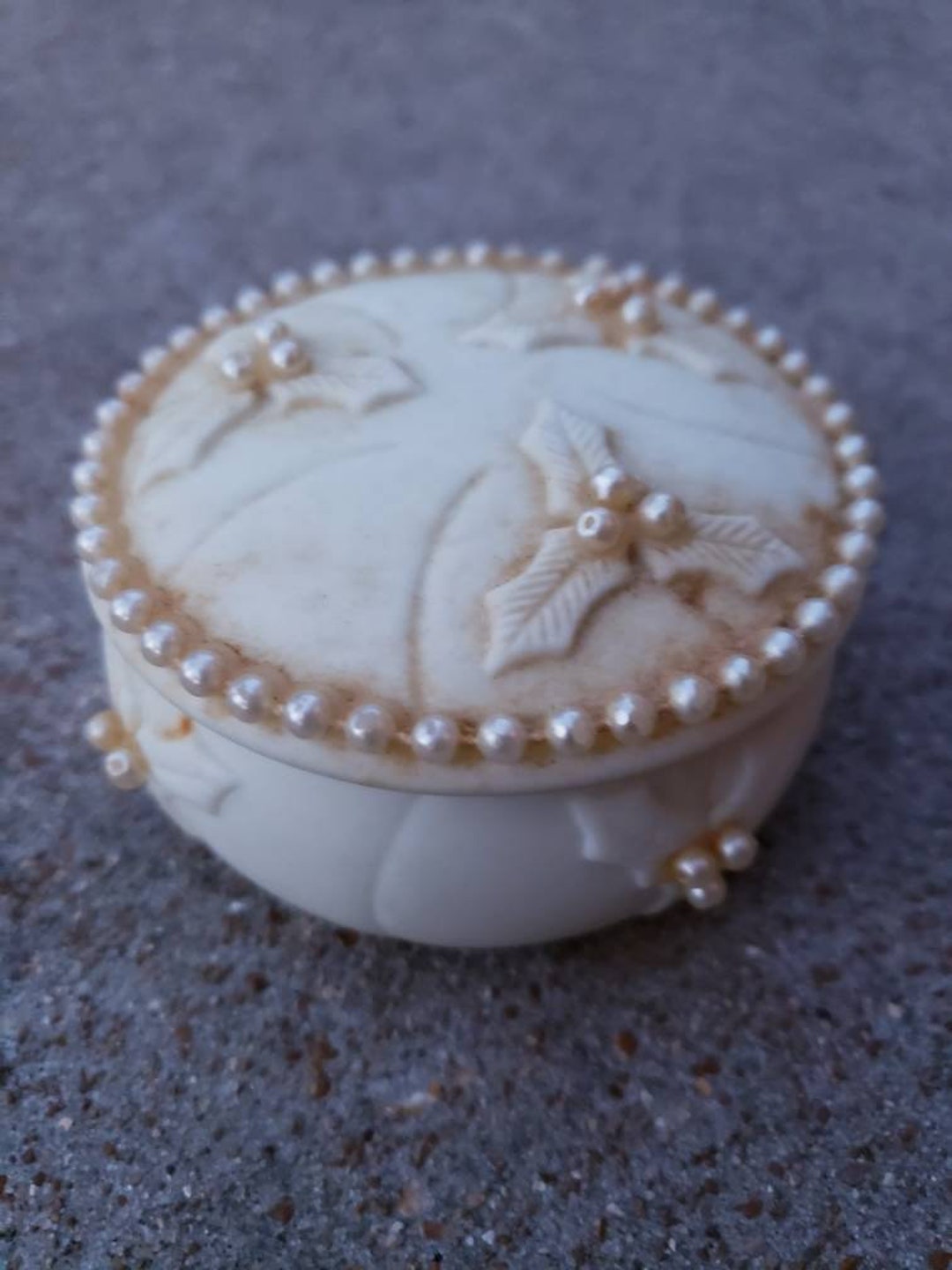Porcelain Trinket Box Engagement Ring Box Embossed Ring Holder - Etsy