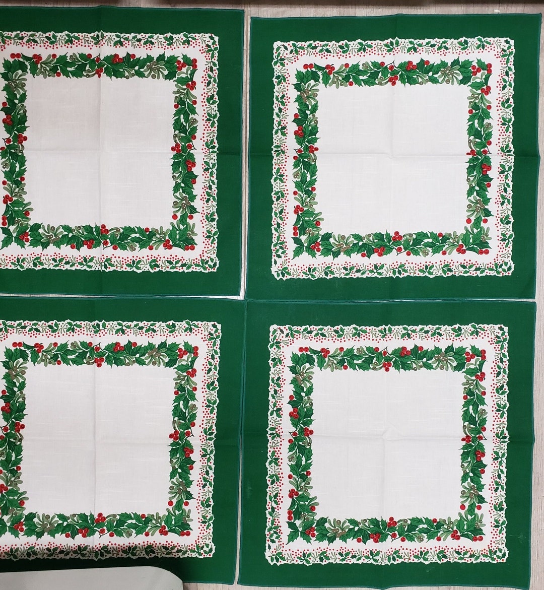 Holiday Linens Decorative Table Linens Set of 4 Christmas Cloth Napkins ...