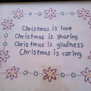 Christmas Poems Vintage Framed Needlework Christmas Wall - Etsy