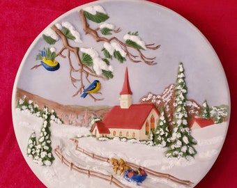 Winter Scene Plate | Etsy