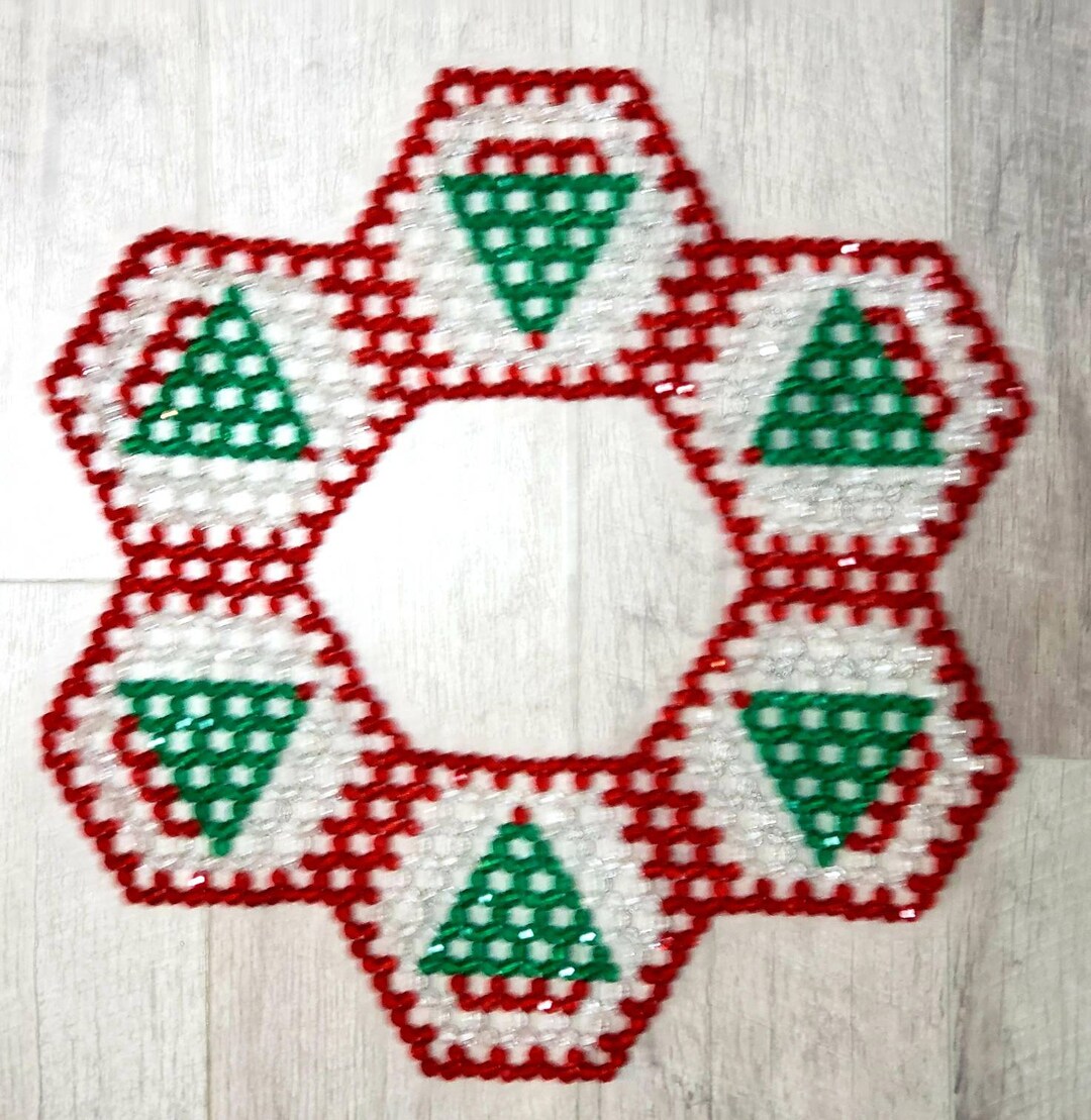 Miniature Tree Skirt Handmade Retro Beaded Christmas Table Centerpiece ...