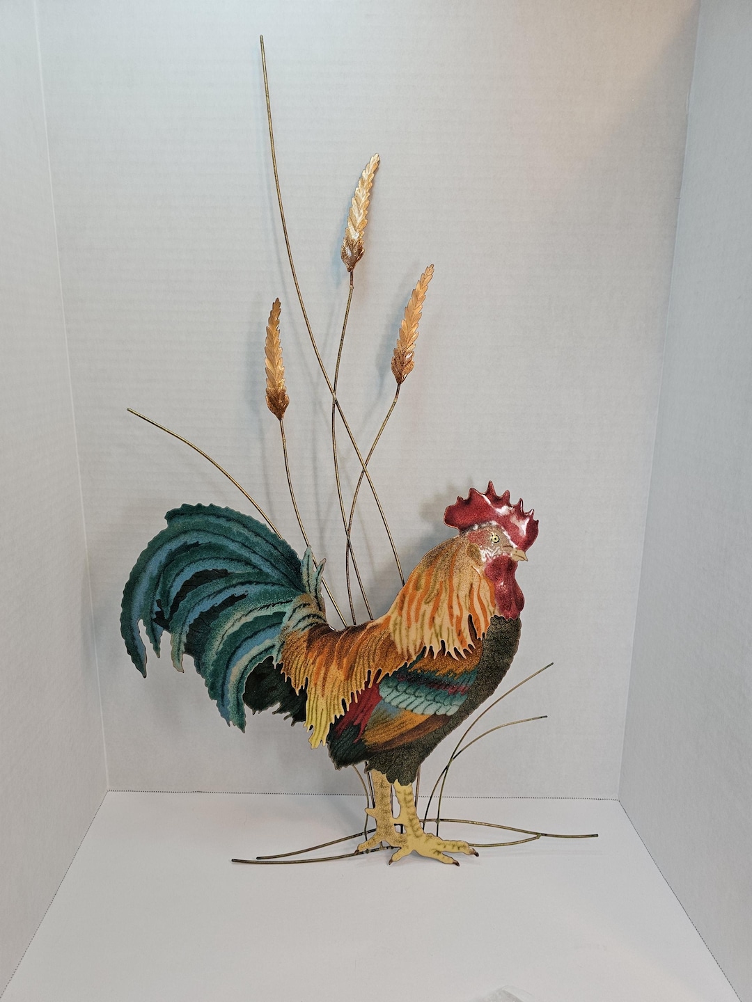 Bovano Rooster Enamel Glass Wall Art, USA - Etsy