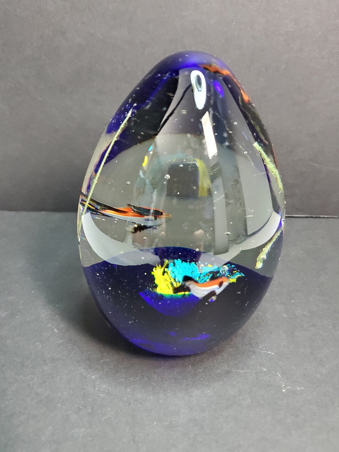 Egg Shaped Paperweight With Two Fish - Etsy
