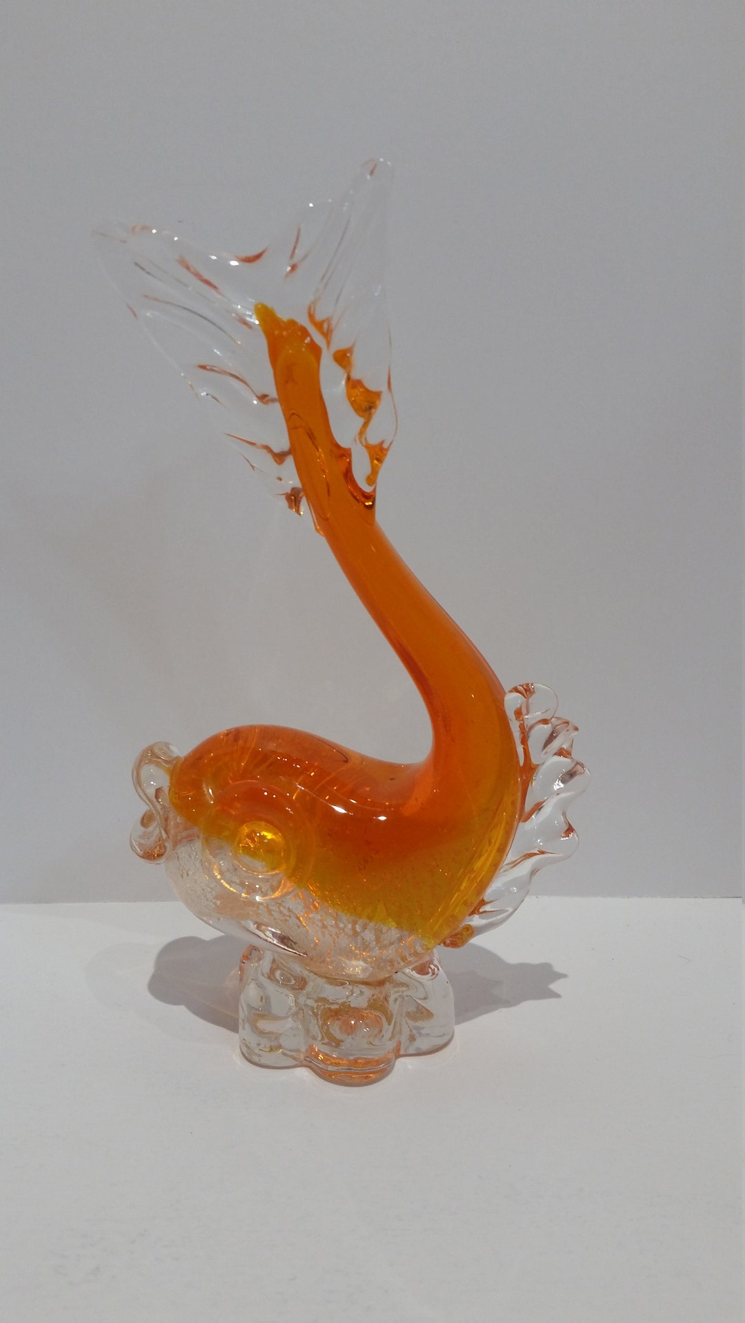 Murano Goldfish With Silver Fleck Vintage 1970's - Etsy