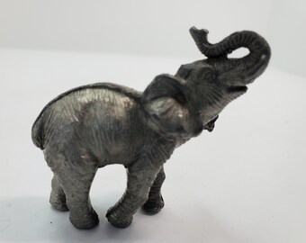 Pewter Elephant Figurine - Etsy