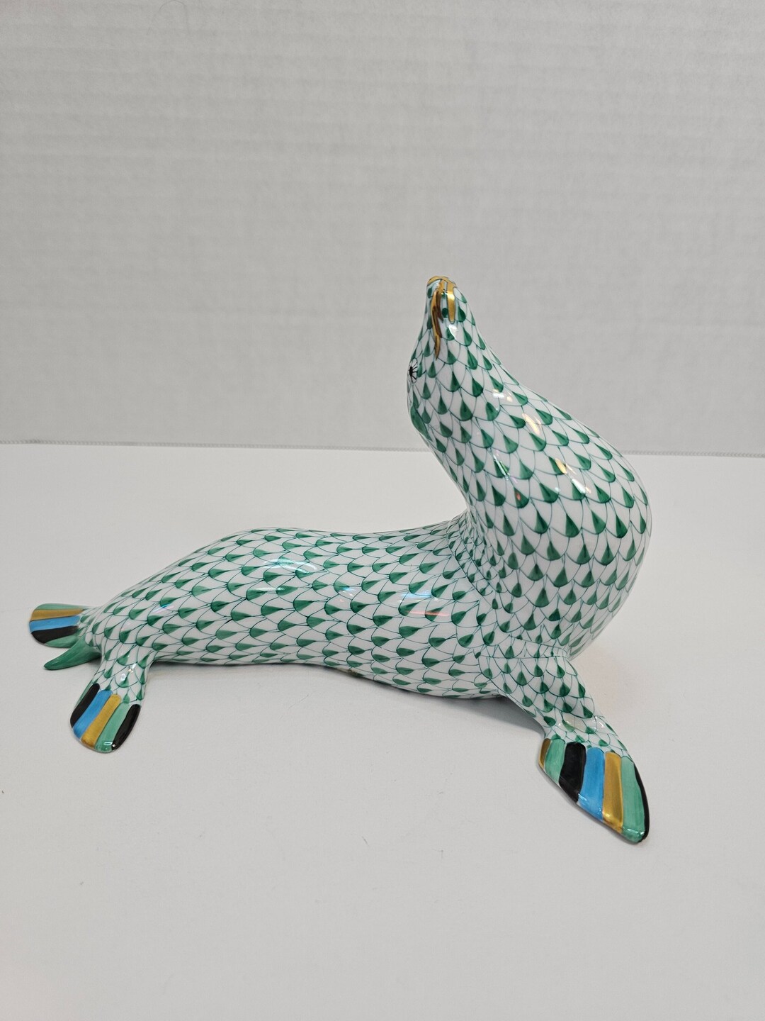 Herend Large Seal, Green Fishnet, Hungary - Etsy